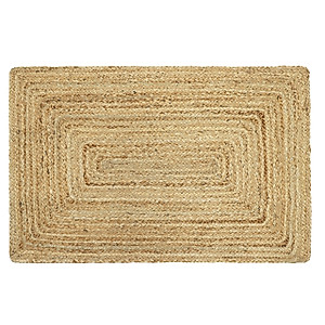 COTTON CRAFT Braided Jute Area Rug - 100% Jute Handspun Chunky Textured Neutral Reversible Rug - Throw Rug - Accent Rug Carpet - Rustic Farmhouse Entryway Living Room Bedroom Décor - 22 x 34 - Natural