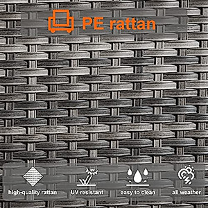 HOOOWOOO Patio Outdoor Conversation Set 9 Pieces Outside Patio Furniture Set Wicker Rattan Patio Seating Set Weather Resistant Patio Chairs Set,Denim Blue