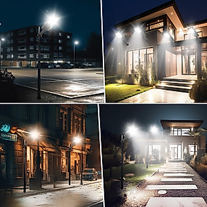 Satucol Solar Street Light 1800W 6500K,Solar Motion Sensor Light Outdoor with Remote Control Dusk to Dawn, Solar Flood Lights Outdoor Waterproof IP65 for Parking Lot Yard (1600LM-1PACK)