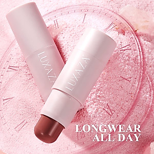 LUXAZA Cream Blush Stick Makeup for Cheeks, Natural Matte Lip and Cheek Makeup Stick Wand for Mature Skin, Lightweight Dewy Finish Creme Blush for Girls and Women #03B Magenta-Pink
