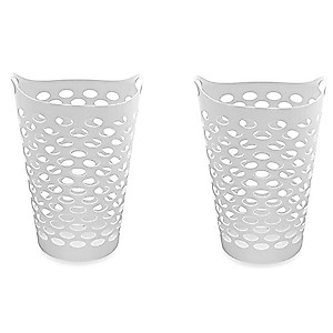 Starplast Tall Flex Laundry Basket In White (Set of 2)