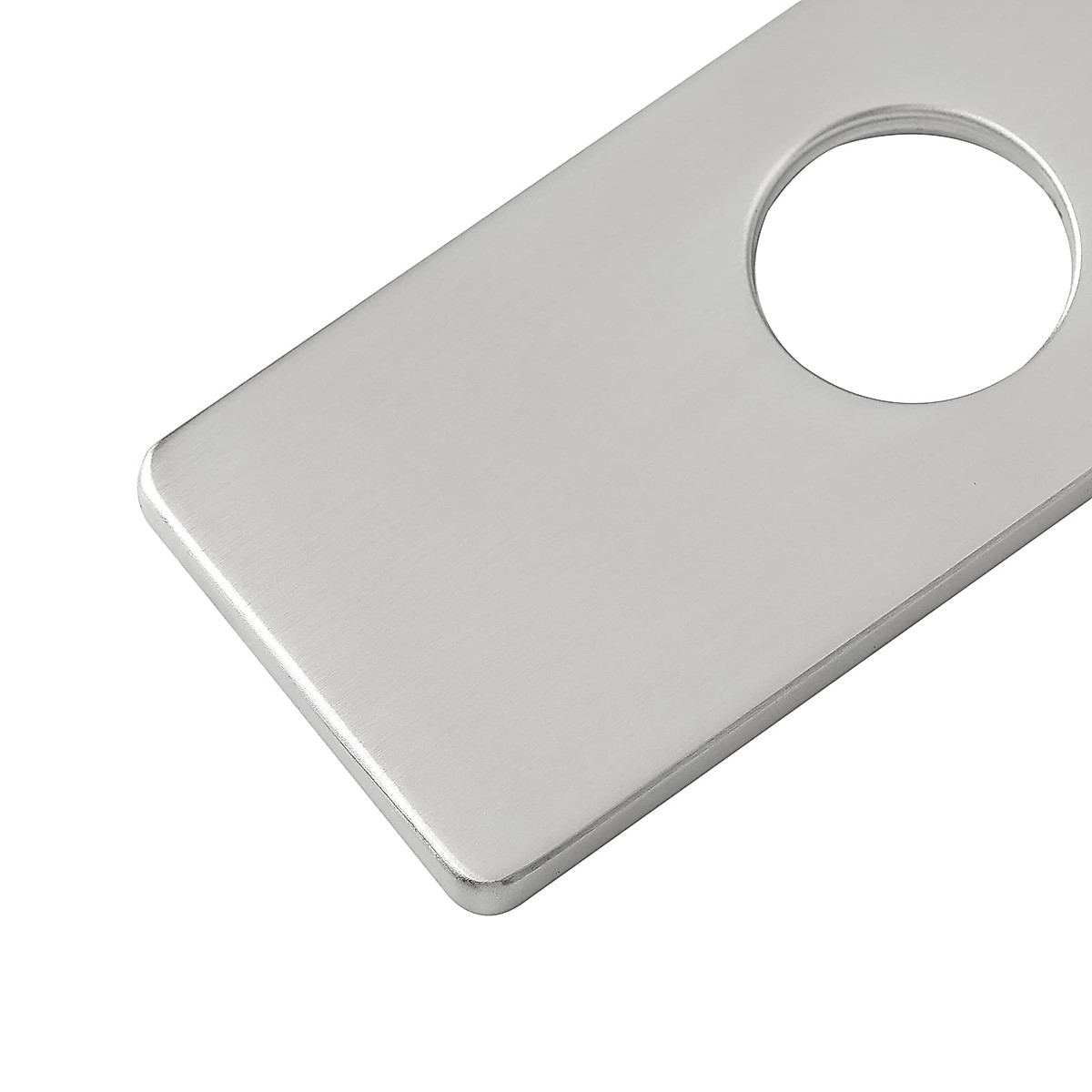 ESFORT 6” Hole Cover Deck Plate Escutcheon for 1 or 3 Hole Bathroom Sink Faucet, Stainless Steel Rectangle