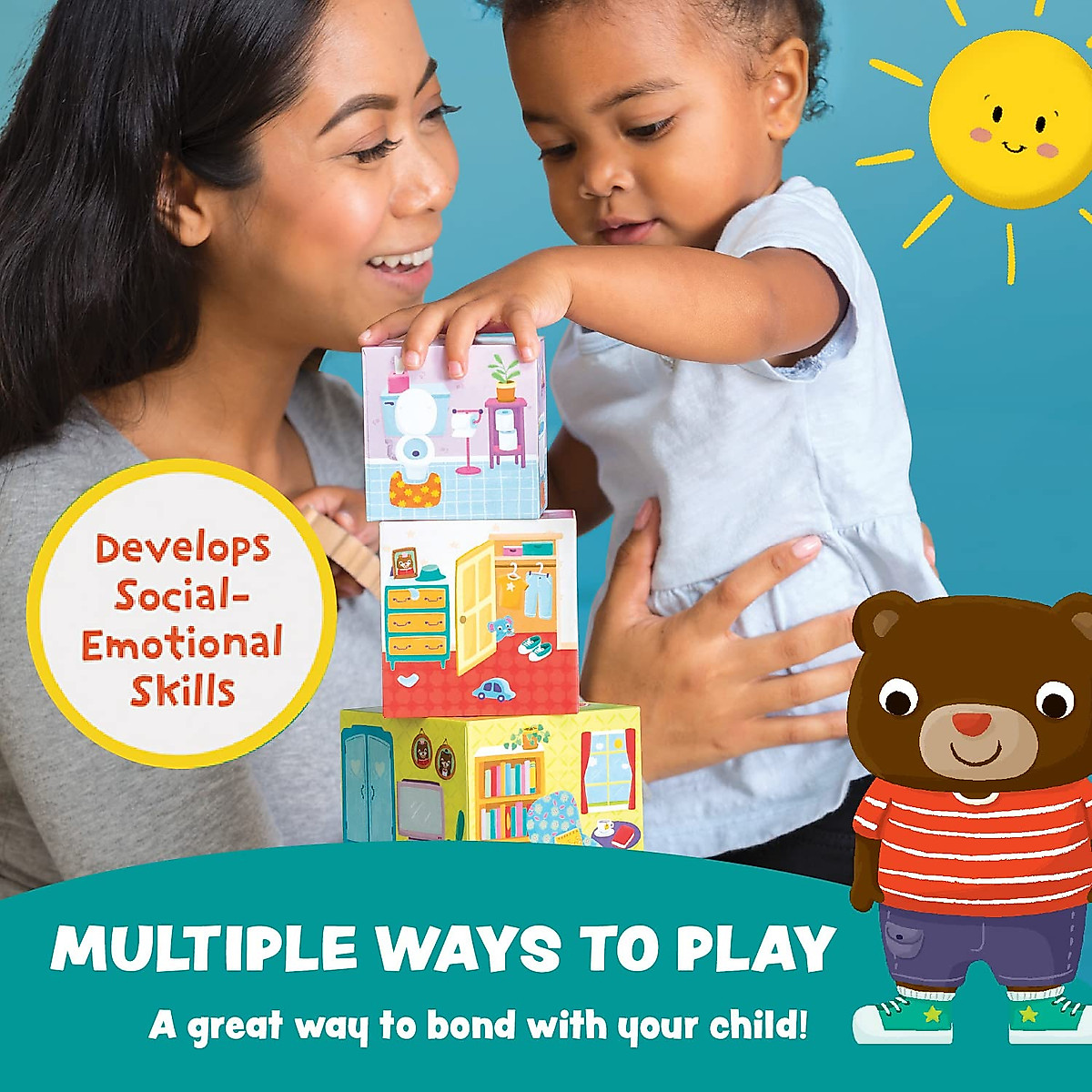 Peaceable Kingdom Where's Bear? The Hide and Find Stacking Block Game for 2 Year Olds