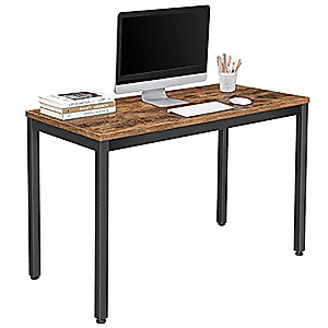 VASAGLE, 47.2 Computer Writing Desk with Stable Metal Frame, Inch Multifunctional Table in Home Office, Living Room, Rustic Brown