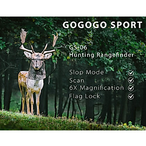 Gogogo Sport Vpro 6X Hunting Laser Rangefinder Bow Range Finder Camo Distance Measuring Outdoor Wild 650/1200Y with Slope High-Precision Continuous Scan