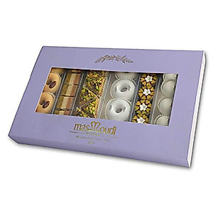 MASMOUDI PASTRY GOURMET SNACK GIFT BOX PIECES OF ORGANIC HAND MADE FRESH NUTS HEALTHY SNACKS KETO FRIENDLY BASKET DESSERT LOW SUGAR GROCERIES LOW CARB FOOD