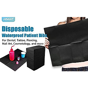 Tatmax International Disposable Black Tattoo Dental Bibs Piercing Waterproof 3-Ply Dental Napkin Tattoo Tray Table Covers