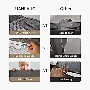 UANLAUO Baby Playpen, 71x59 inch Large Playpen for Babies and Toddlers, Sturdy Baby Play Yards with Anti-Slip Base, Non-Toxic, Safe Indoor & Outdoor Kids Play Pin with Breathable Mesh Without Mat