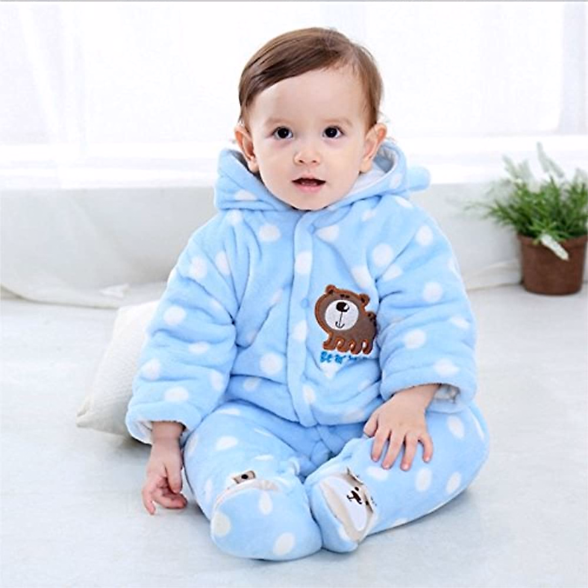 CM C&M WODRO C&M Baby Jumpsuit Outfit Hoody Coat Winter Infant Rompers Toddler Clothing Bodysuit ?Blue