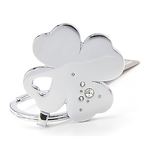 TROIKA Girls Best Friends "Clover" – KR9-30/CH – Keyring – Made with Swarovski® Elements – cast Metal– Shiny – Chrome Plated – Silver – TROIKA-Original
