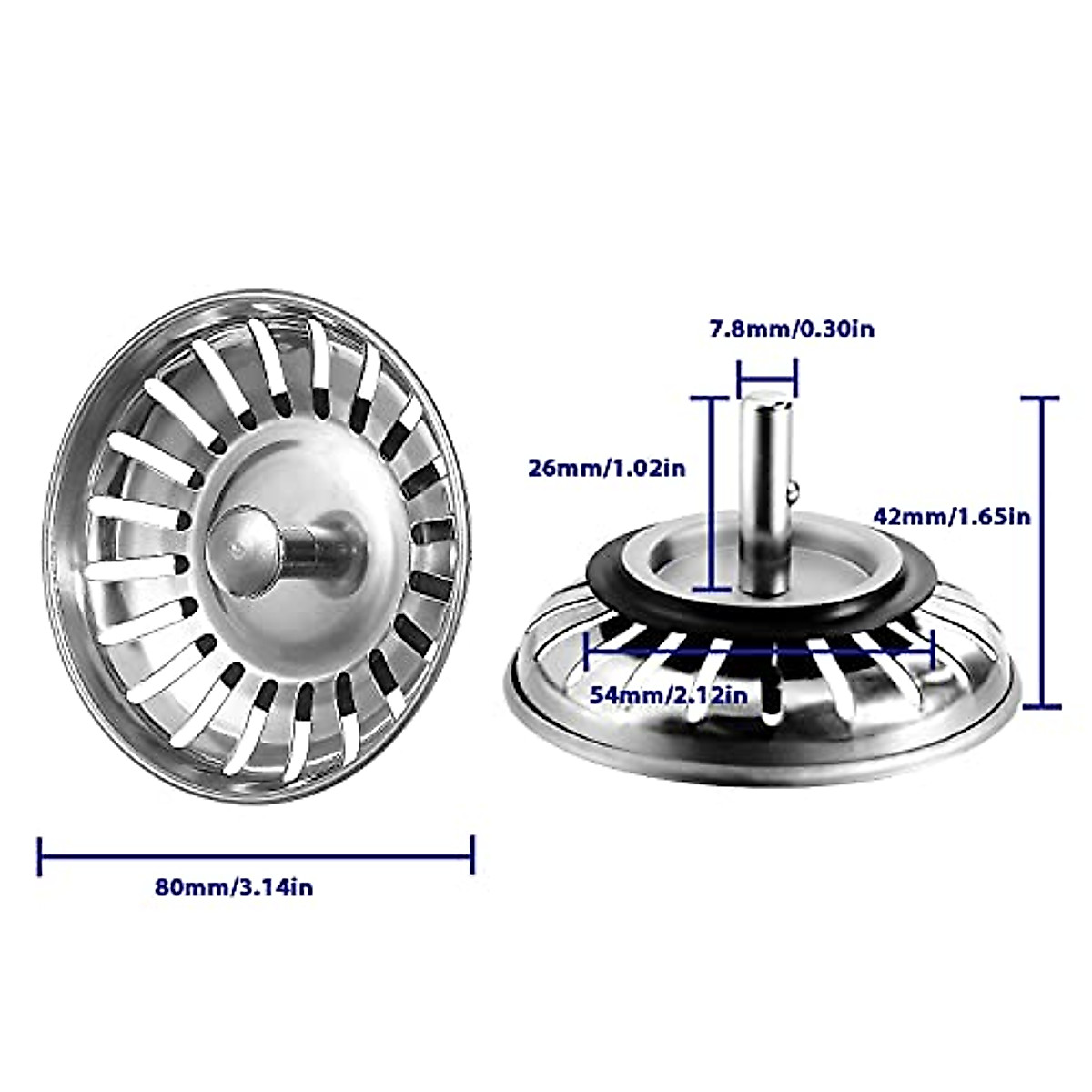 HooySprs Kitchen Strainer Stopper-Stainless Steel Sink Disposal Stopper for Kitchen Sink Drain