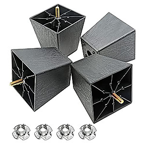 Murtenze 4Pack 4 inch Sofa Legs, Square Tapered Plastic Couch Legs Replacement Furniture Legs with M8 Hanger Bolts for Chair Sofa Dresser Cabinet Loveseats Ottoman Bed