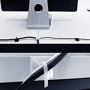 4/5" 100 Pack Zip Tie Mount With Cable Ties,Self Adhesive-backed Mounts For Wire Holder , Black Cable Management Clips Wall Anchors