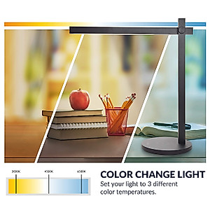 Newhouse Lighting NHDK-AD-BK Adonis Minimalist Modern LED Desk Lamp with Fast Wireless Charger for iPhone, Samsung & Qi-Enabled Phones, 3 Brightness Levels & 3 Color Modes, White, Black