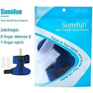 Trigger Finger Splints, Finger Brace with 2 Gel Sleeves for Injured Mallet Finger, Straightening Supports for Sprains Pain Relief, Sports Broken Injury, Dislocated Immobilizer, Knuckle Tendon