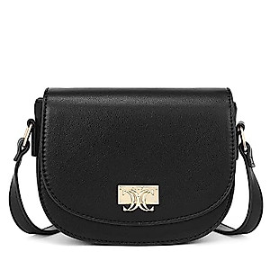 CLUCI Small Crossbody Bags for Women Vegan Leather Shoulder Saddle Purses Ladies Lightweight Travel Handbags Mother's Day Gift Black