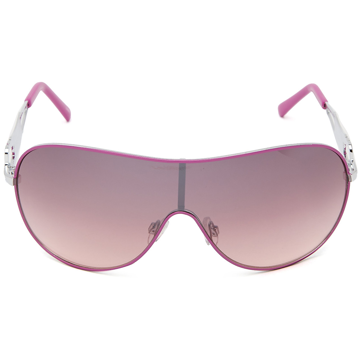 Rocawear Women's R452 Metal UV Protective Vented Temple Shield Sunglasses Gifts for Women with Flair 65 mm, Silver & Pink, mm US