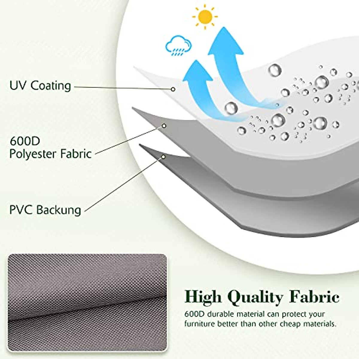 BRIVIC Patio Furniture Covers Waterproof for Chair, Outdoor Lawn Chair Covers Fits up to 32W x 37W x 36H inches(2Pack), Grey