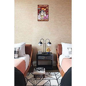 Take A Bath You Dirty Hippie Poster Hippie Poster Mushroom Poster Lifestyle Poster Home Decor Bathroom Metal Sign Wall Art For Home Bedroom Garden Store Cafes Club Bar 8x12 Inch