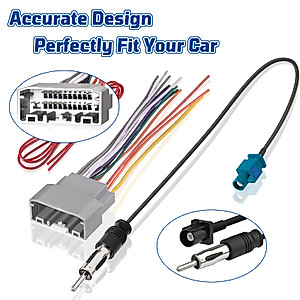 Bingfu Radio Wire Harness for Select Vehicle DB11 Radio Wiring Harness with Antenna Adapter for Car Stereo