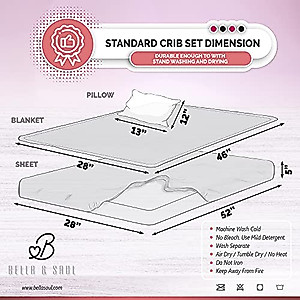 Standard Crib Bedding Set - Toddler Bed 52x28 - Crib Bedding Set Girl - Baby Bedding Crib Set Boy - Nursery Bedding Set - Crib Comforter Set - Set of 3 Baby Bedding Set. (Grey)