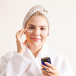 4-Ounce Cobalt Blue Glass Straight Sided Cosmetic Jars (12-Pack); 120 ml. Capacity, BPA-Free Lids