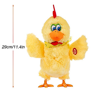 AOSUYOU Animal Toy Chicken Laying Egg Electric Plush Crazy Chicken Crazy with Sound Music