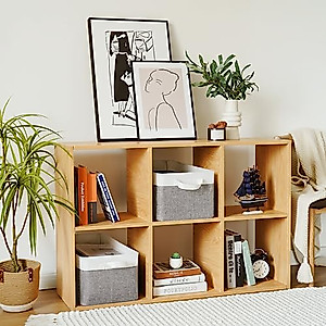 GRANNY SAYS Storage Bins with Metal Frame, Fabric Foldable Closet Organizers, Closet Storage Bins for Organization, Shelves Baskets, Large, Collapsible Storage Box, Large, Gray&White, 2-Pack