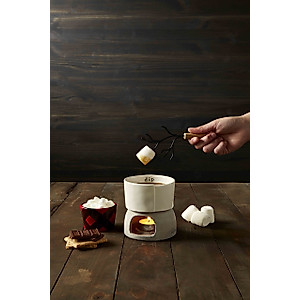 Mud Pie Boxed Fondue Dip Gift Set, 4.5" x 2.5, White