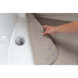 Clorox by Duck Brand Cushioned Foam Bathtub Mat, Non Slip Bath Mat with Suction Cups For Comfort and Safety, 17" x 36", Taupe