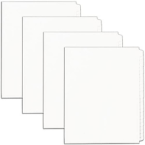Avery Legal Exhibit Binder Dividers, 25 Blank Side Tabs, Unpunched Letter Size, 1 Set Collated, 4 Packs (11912)