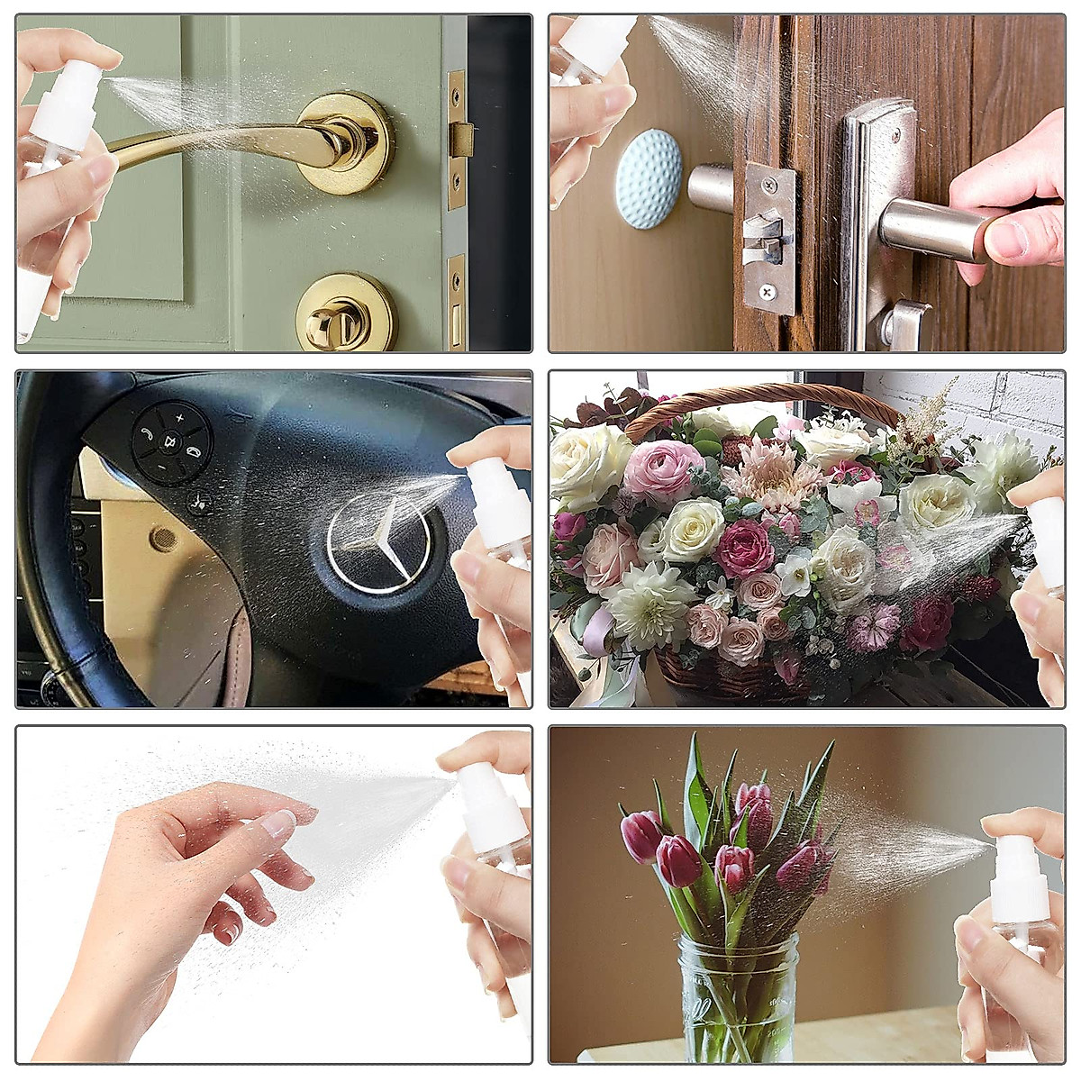 50PCS 2 Oz Spray Bottle Mini Mist Sprayer Clear Fine Small Spray Bottle Empty Travel Spray Bottles Reusable Liquid Containers Water Spray Bottle for Perfume, Plant(60ml)