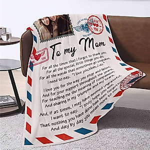 D-Story Best Dad Mom Ever Custom Blanket Memorial Gift for Father Mother: Made in USA, Personalized Photo Text Throw Blanket as Gift from Daughter Son Lightweight Blanket for Bed, Couch and Travel
