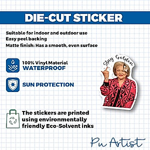 Betty White Stay Golden Red Waterproof Sticker Stay Golden Fuck You Funny Adult Vinyl Stickers 80s Vintage Adult Sticker Gifts For Her for Car Laptop Phone Water Bottle Guitar Helmet Gift Idea