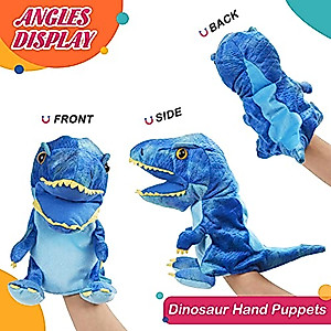 SpecialYou Plush Dinosaur Hand Puppets with Working Mouth for Imaginative Play T-rex Stuffed Toy for Toddler Kids on Christmas Halloween Birthday, 10’’