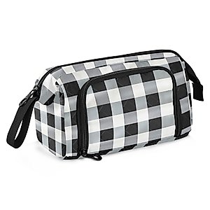 J JOYSAY White Black Plaid Pencil Case Large Capacity Pencil Pouch for Girls Boys Storage Pen Pouch Journaling Supplies for College Students