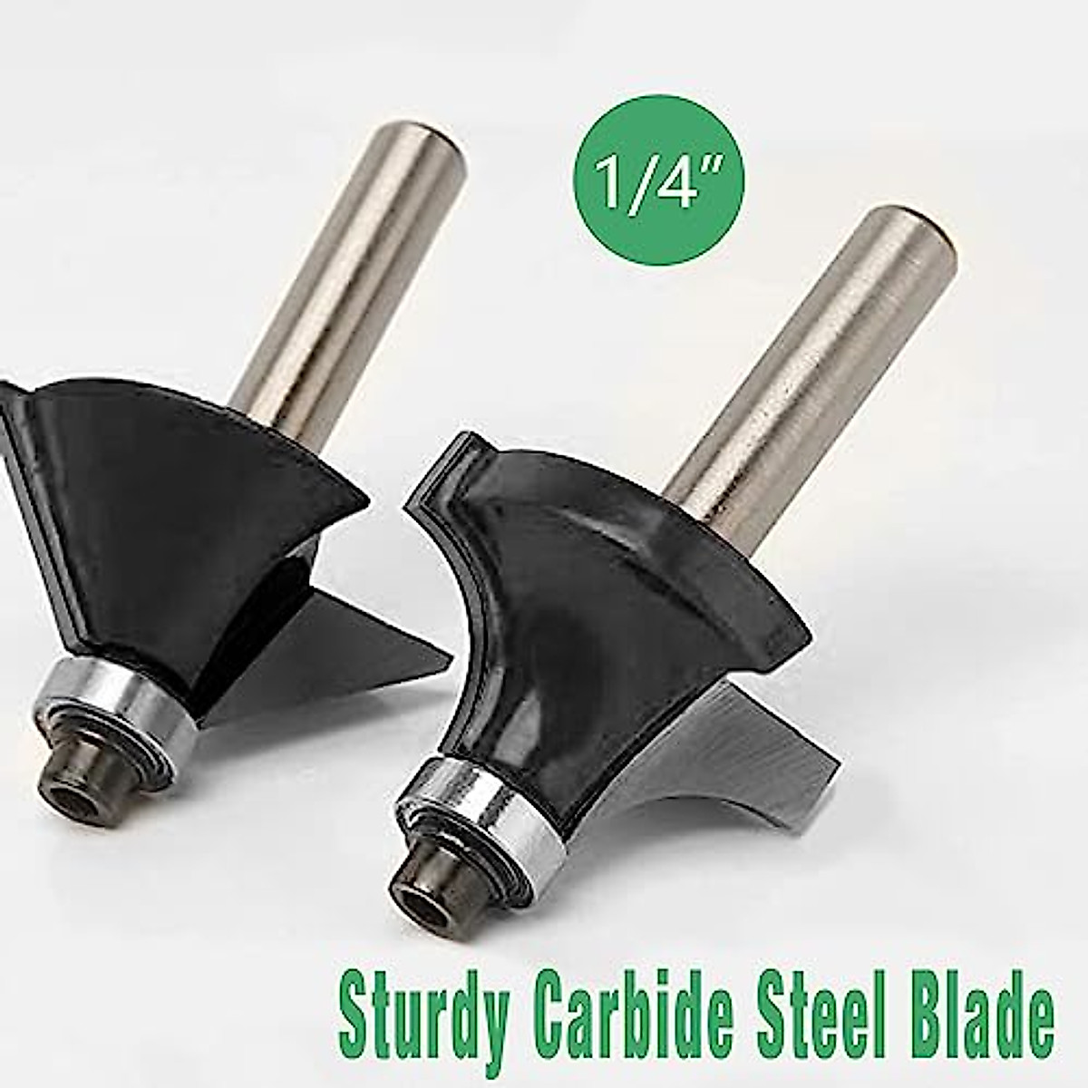 BATOCA 1/4“ Shank Router Bits Set of 15 Pcs, Tungsten Carbide Router Bits Set for Woodworking Project, Solid Woods, Hard Woods, Chipboard, MDF, DIY, and Carpenter