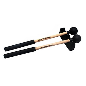 TUOREN 1 Pair Tongue Drum Mallets with Bracket Handpan Drum Sticks Rubber Mallet Percussion Instrument Accessory (Type A)