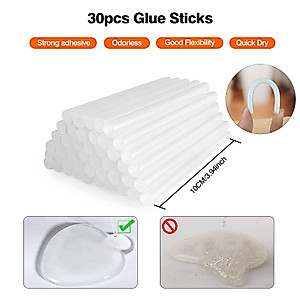 SHJADE Mini Hot Glue Gun with 30 Glue Sticks, Fast Heating Hot Melt Gun, 20W Glue Gun Kit, Lightweight Craft Gun for DIY, Home Repairs, Kids' School Projects, White