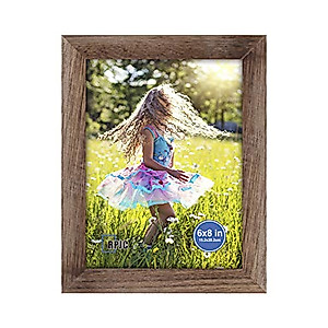 RPJC 6x8 inch Picture Frame Made of Solid Wood and High Definition Glass Display Pictures for Table Top Display and Wall Mounting Photo Frame with Stand Carbonized