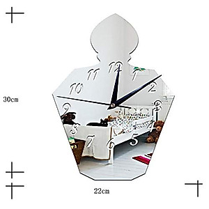 KXA Simple Modern Wall Clock, Perfume Bottle Mirror Silver Wall Clock Modern Design Home Decor Watch Wall Clock