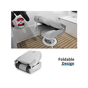 AOTTLATD Deluxe Folding Fishing Boat Seat Waterproof Classical Boat Seat, Gray and Black