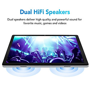 10.1 Inch Phone Call Tablet for Android 11.0, 8GB 128GB Octa Core Touch Screen Gaming Tablet, BT5.0 5G WiFi Business Cellphone Tablet, for Learning, Working, Office, US Plug (Gray)