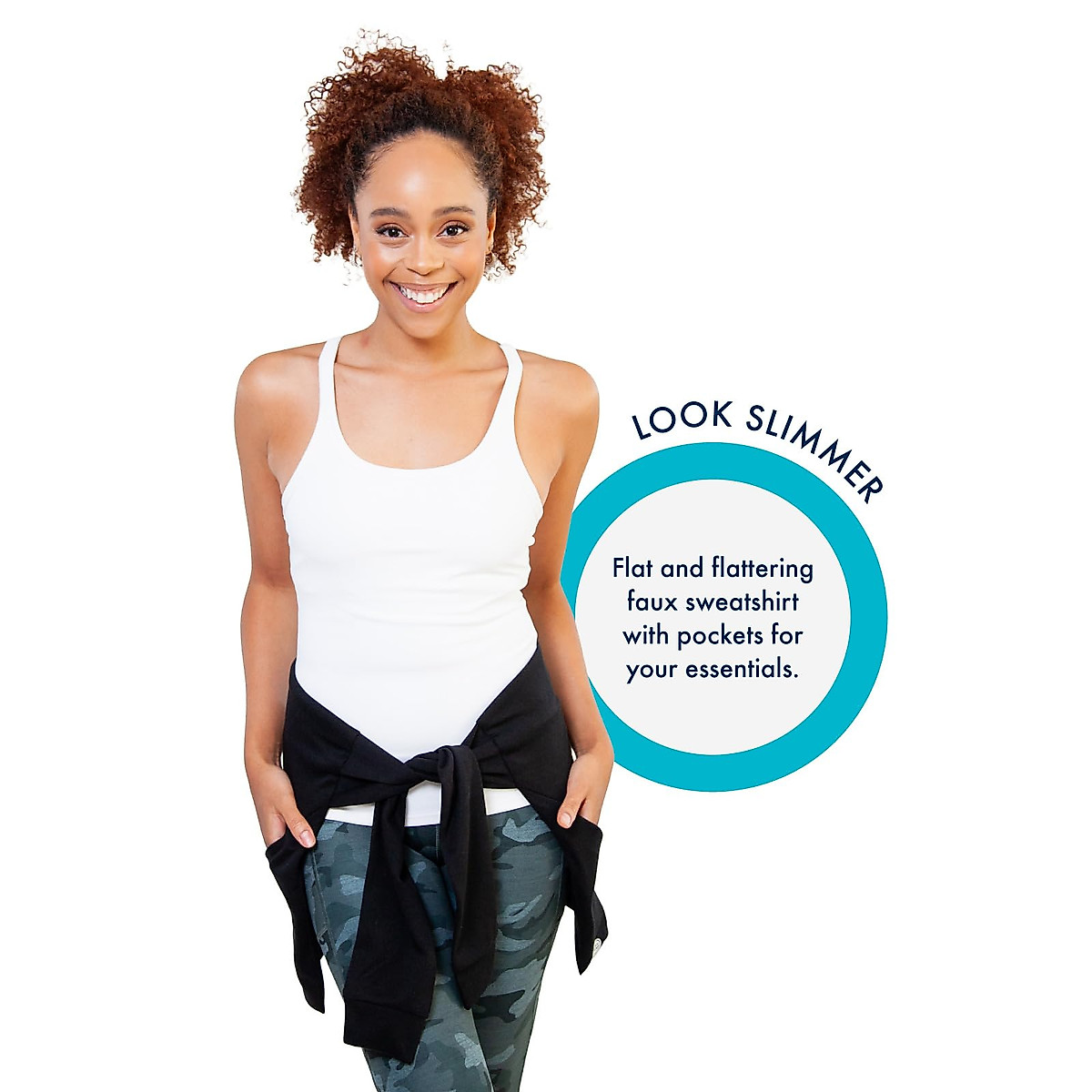 BootyWrap Modern Fanny Pack by Invisibelt - Slimming Wrap for Women with Zipped Pocket Storage to Carry Essentials for Walking, Running, Outdoors (Black, Medium)