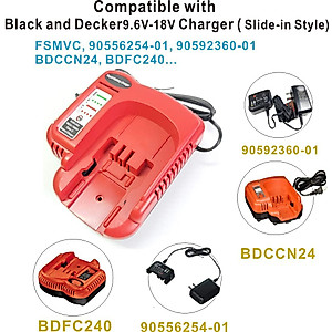 ANOITD BDFC240 BDCCN24 Multi-Volt Battery Charger for Black+Decker FSMVC 18V 14.4V 12V 9.6V 24V NiCD&NiMH Battery Black & Decker Firestorm HPB24 HPB18 A1718 FS18FL HPB14 HPB12