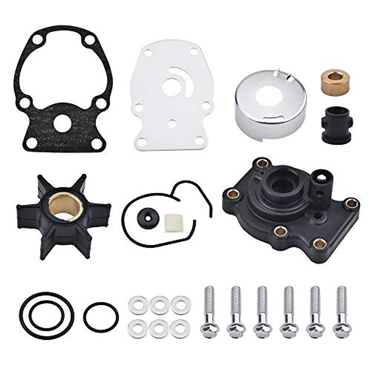 BDFHYK 393630 Water Pump Impeller Repair Kit with Housing for Johnson Evinrude, 2-Stroke(20,25,30,35 Hp) Outboard Engines Replace 393630,0393630,Sierra 18-3382