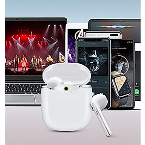 Bluetooth Headphones True Wireless Earbuds 48Hrs Playtime with Wireless Charging Case LED Power Display Wireless & Type-C Charging Waterproof in-Ear TWS Earphones for Phone Computer Laptop Sports