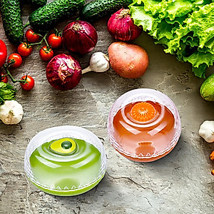 YSYONM Vegetable and Fruit Storage Containers for Refrigerator Avocado Saver and Onion Holder Food Storage Keeper Reusable with Lids 2 Pack