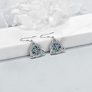 Celtic Knot Earrings Viking Jewelry for Women 925 Sterling Silver Amulet Protection Good Luck Viking Triskele Jewelry