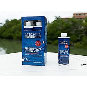 Gtechniq Marine Rinse-On Ceramic with Hose Attachment, Protective Marine Ceramic Coating for Gelcoat, Topcoat, Glass, Metal, Plexiglass, Repels Dirt and Water, 4 x 500ml - 3 Months Protection